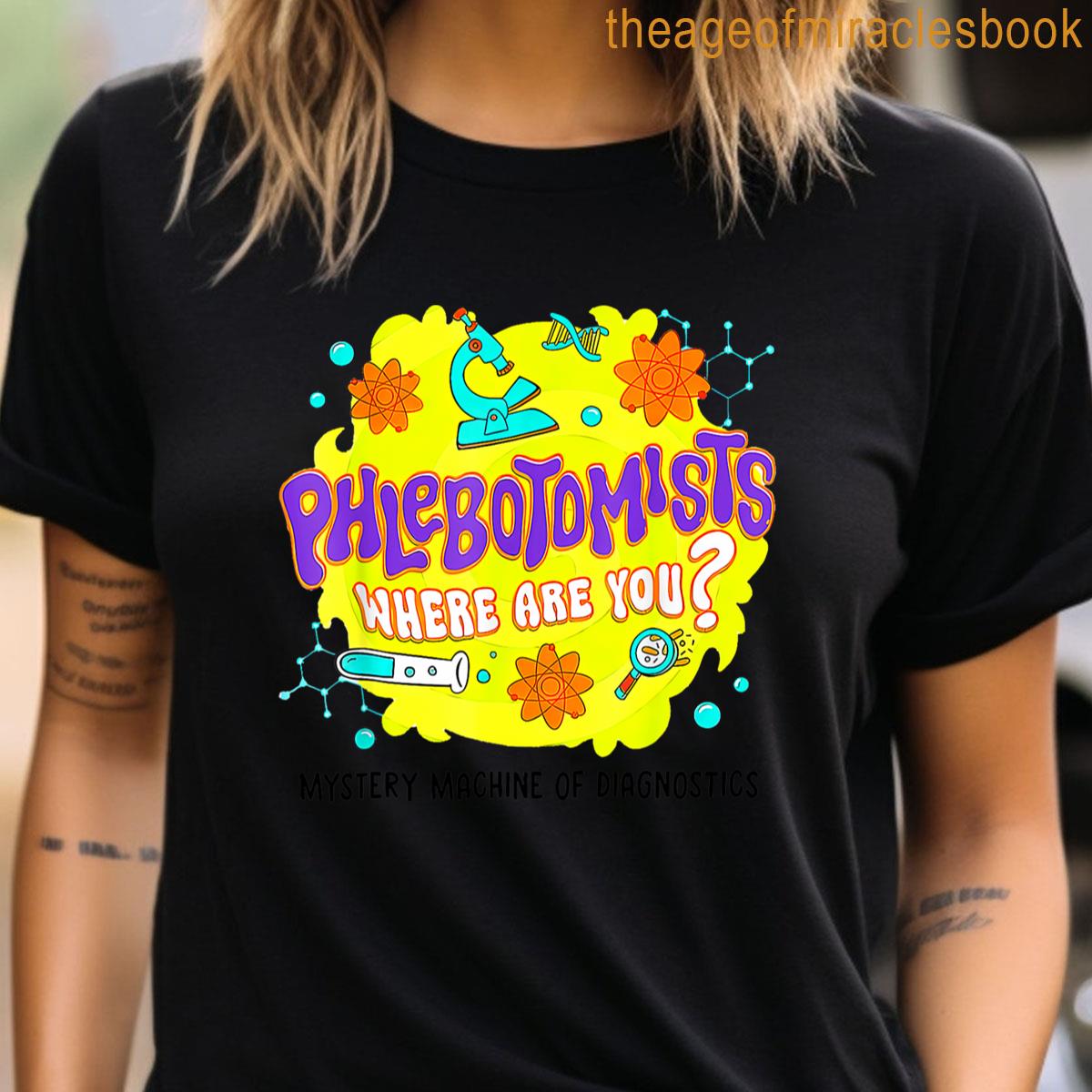 mystery machine of diagnostics lab week 2025 phlebotomist T-shirt
