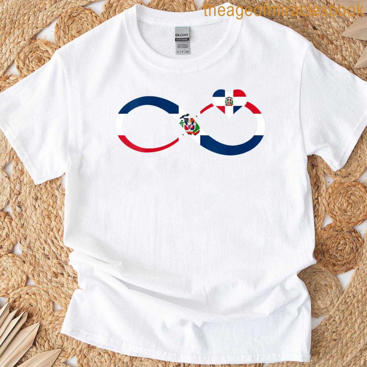womens dominician republic patriotic dominician flag infinity heart T-shirt