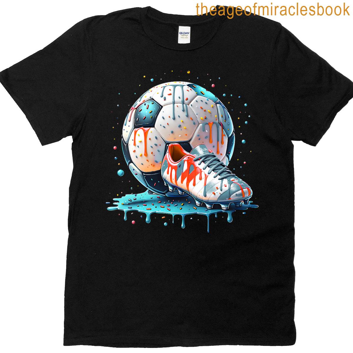 womens soccer drip ice cream drip football sports team soccer fan T-shirt