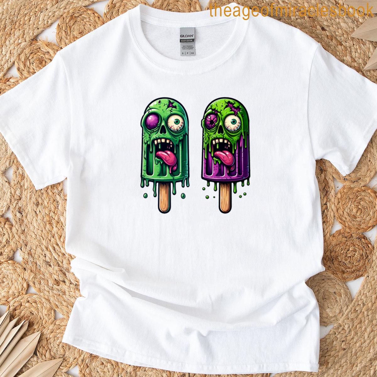 zombie popsicle duo - grotesque and creative halloween treats T-shirt