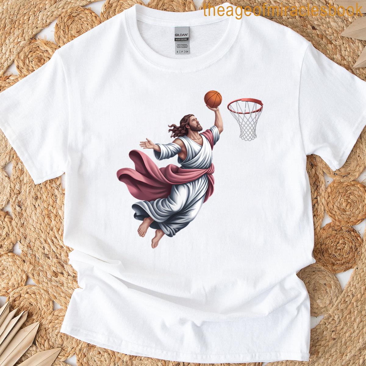Retro Jesus Playing Basketball Christian T-shirt