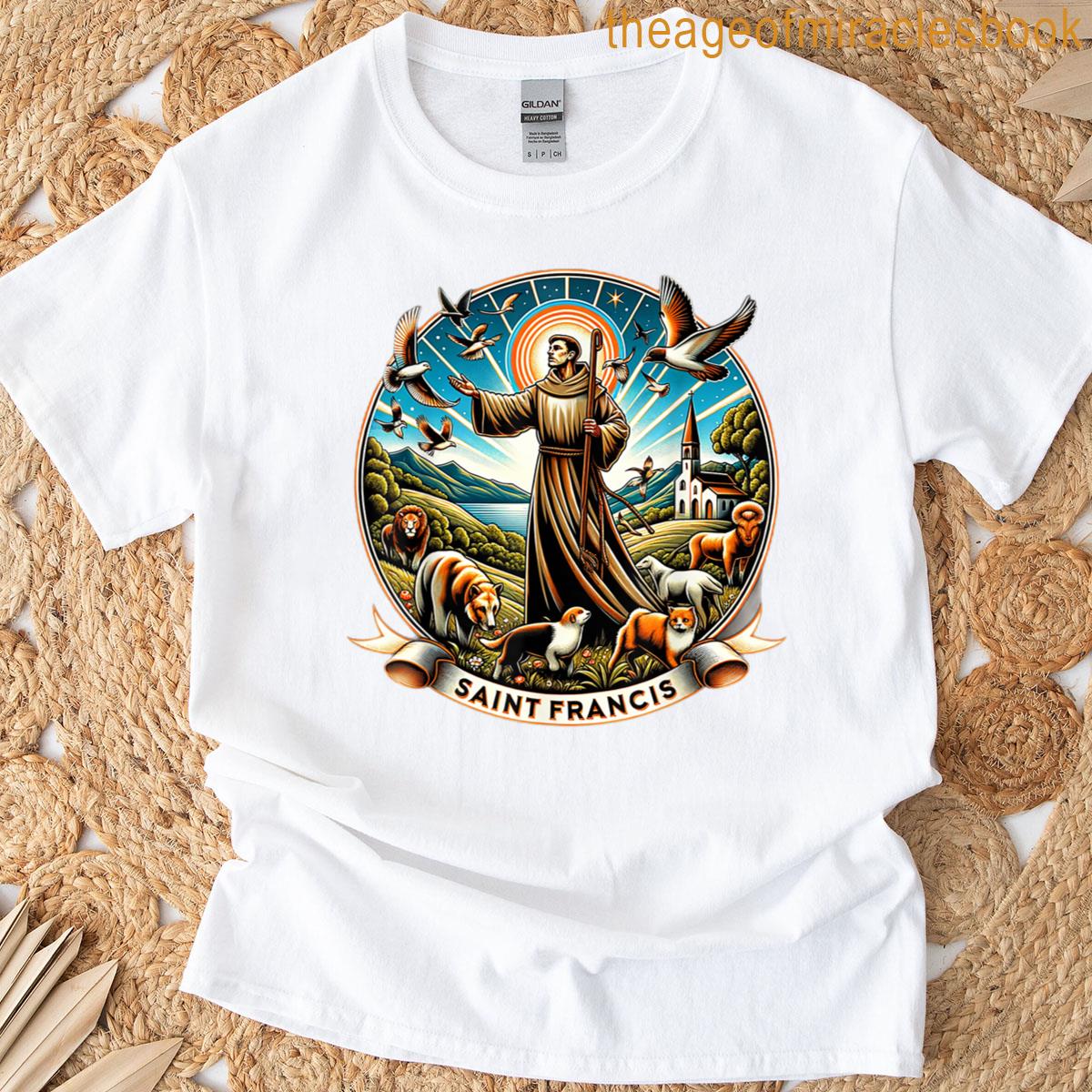 Saint Francis Of Assisi Catholic Animals T-shirt