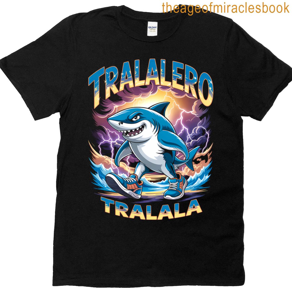 Tralalero Tralala Cartoon Shark Meme Funny Surreal Oversized T-shirt