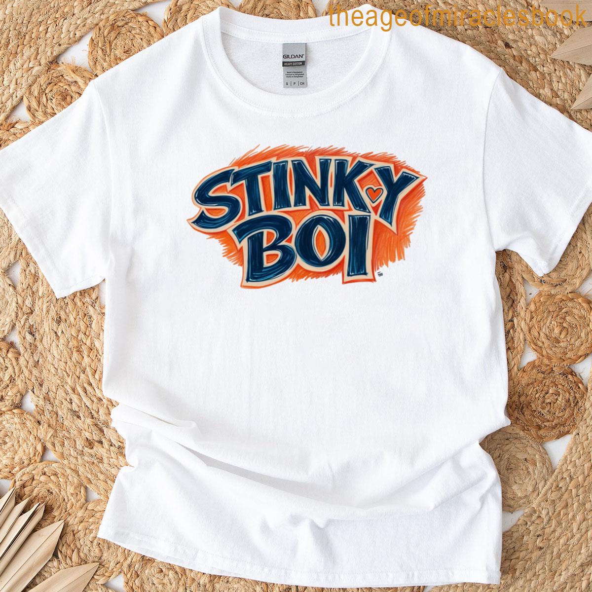 Stinky Boi Hearted Bold Marker Style Typography Art T-shirt