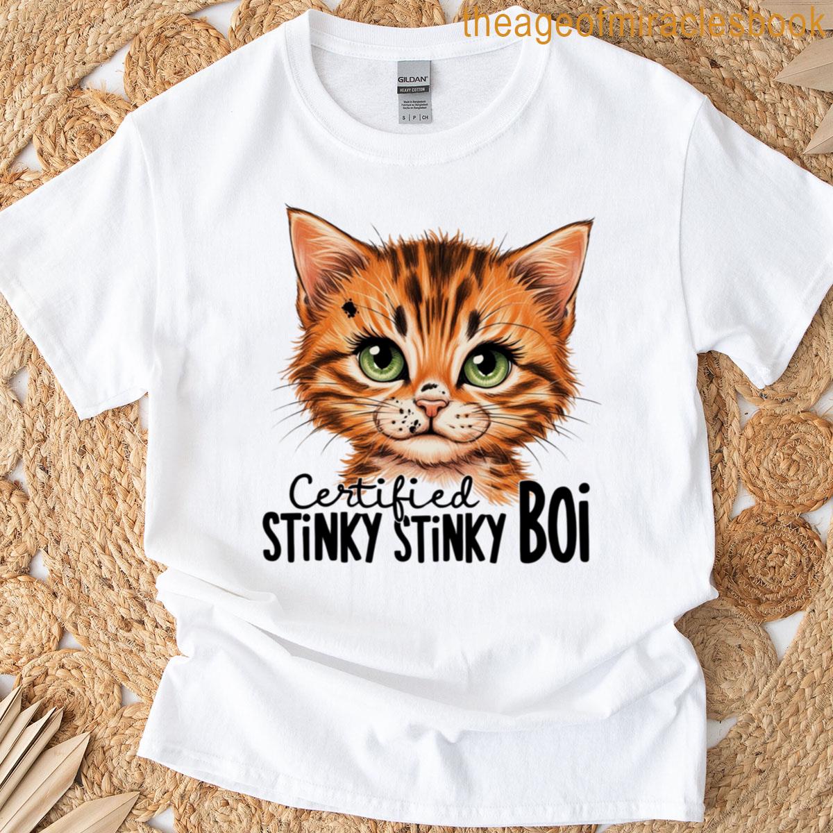 Stinky Stinky Boi Rebellious Orange Cat Art T-shirt
