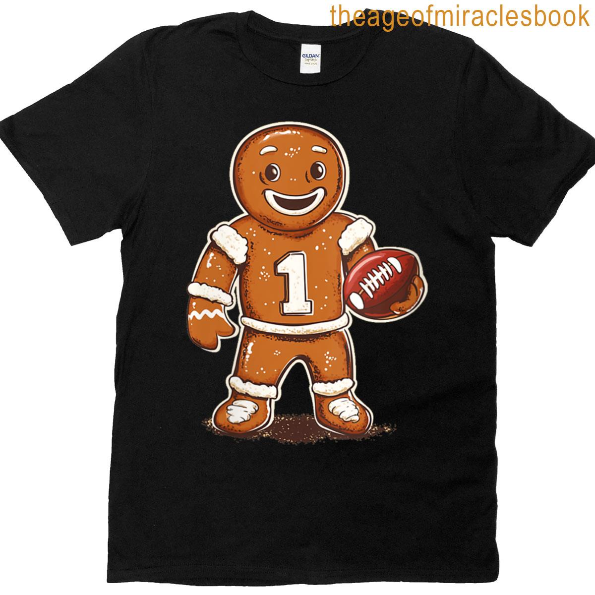 Womens Sweetest Touchdown With This Gingerbread Man Football Look T-shirt