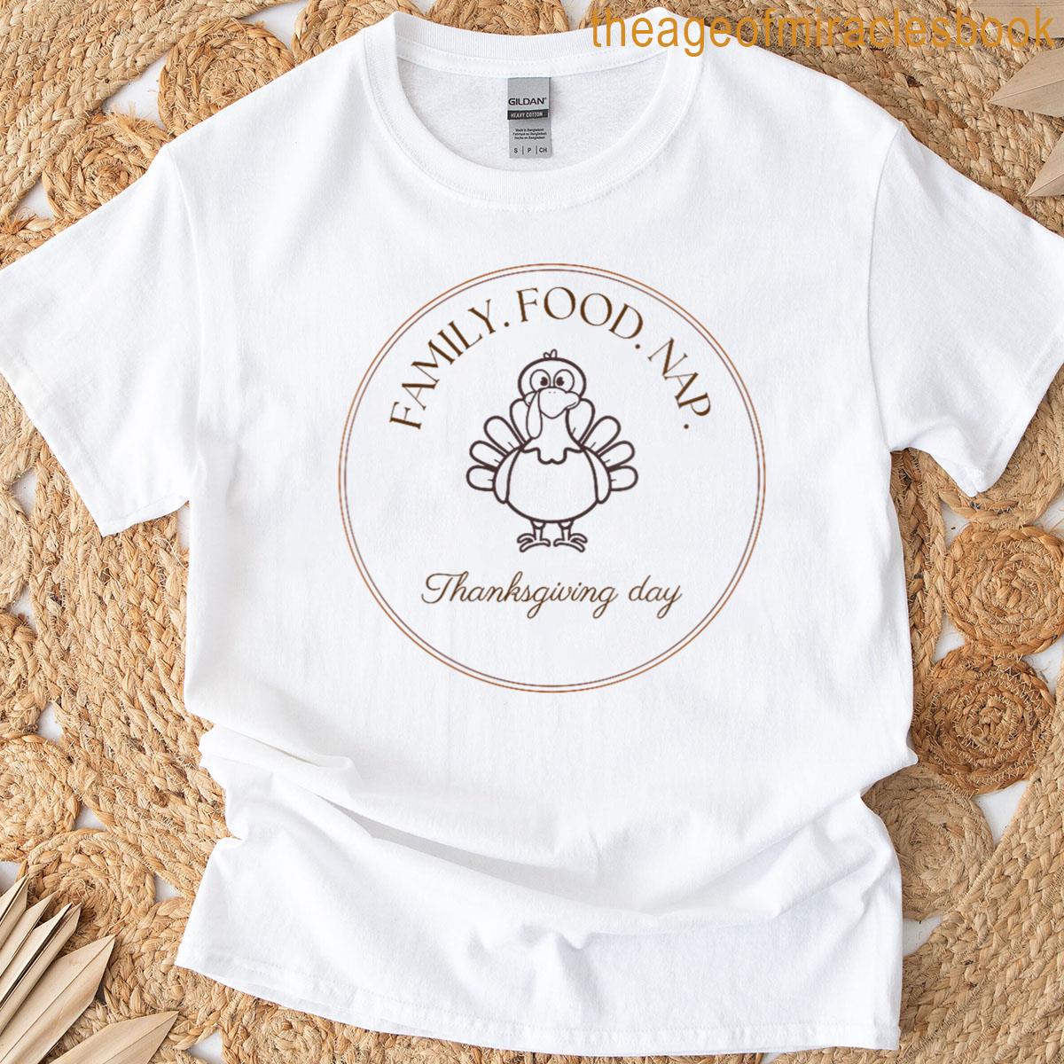 Womens Thanksgiving Family Food Football Nap T-shirt