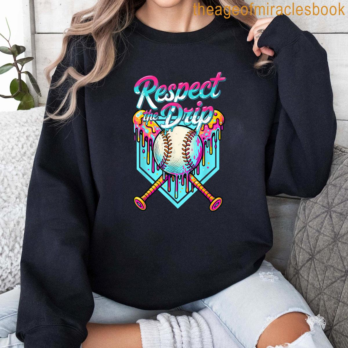 Baseball Drip Ice Cream Dripping Respect The Drip T-shirt