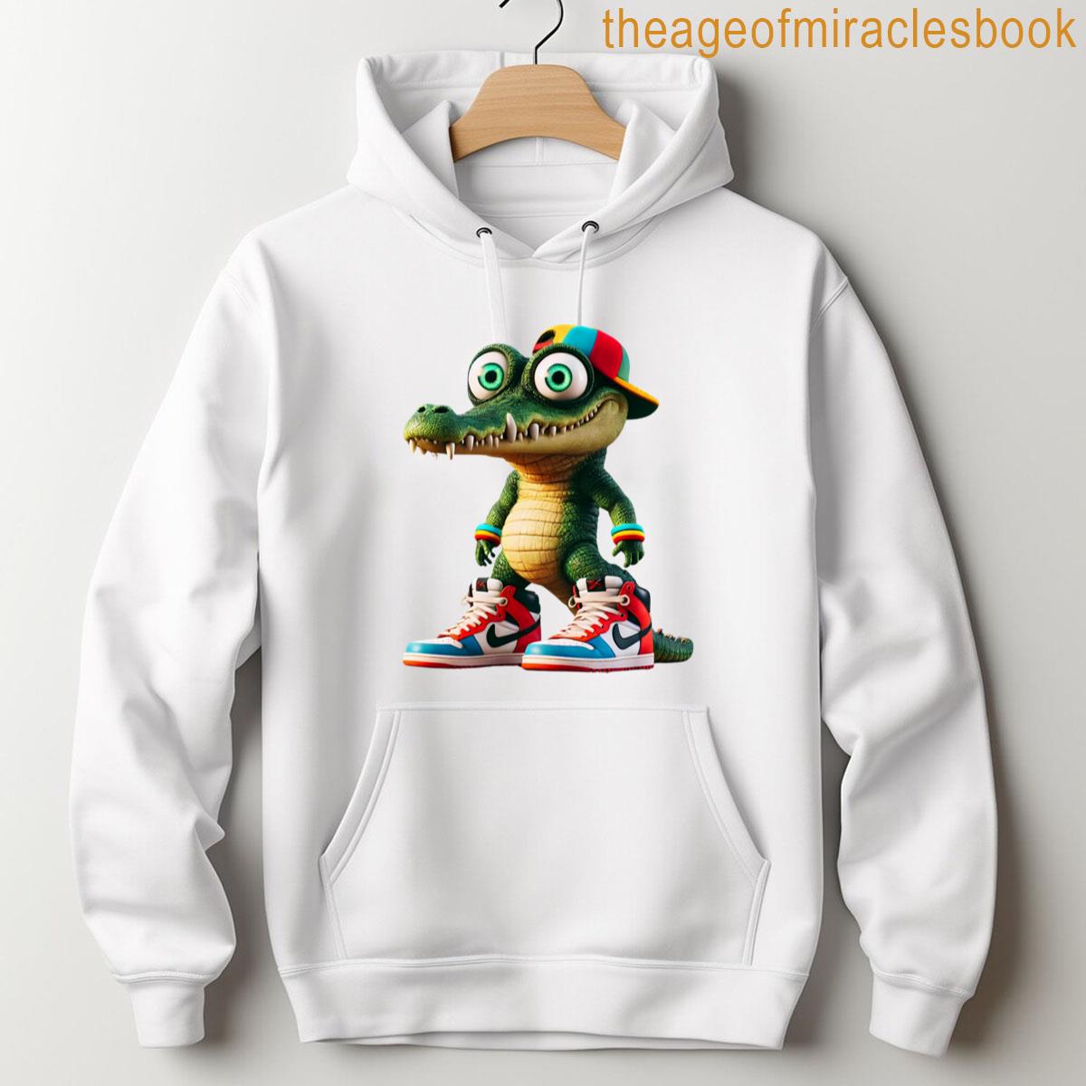 Italian Brainrot Funky Cartoon Crocodile In Sneakers T-shirt