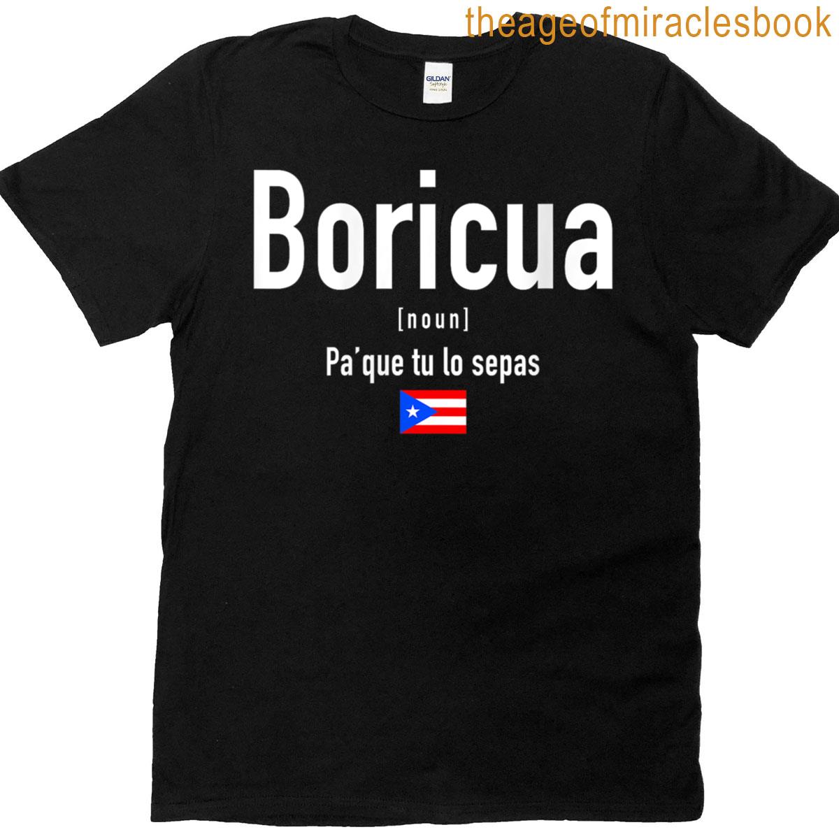 Womens Boricua Definition Funny Puerto Rican Flag Pride Puerto Rico T-shirt
