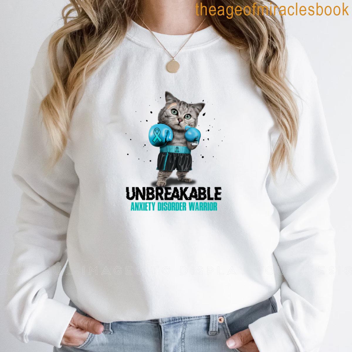 Anxiety Disorder Warrior - Unbreakable - Anxiety Disorder Ribbon T-shirt