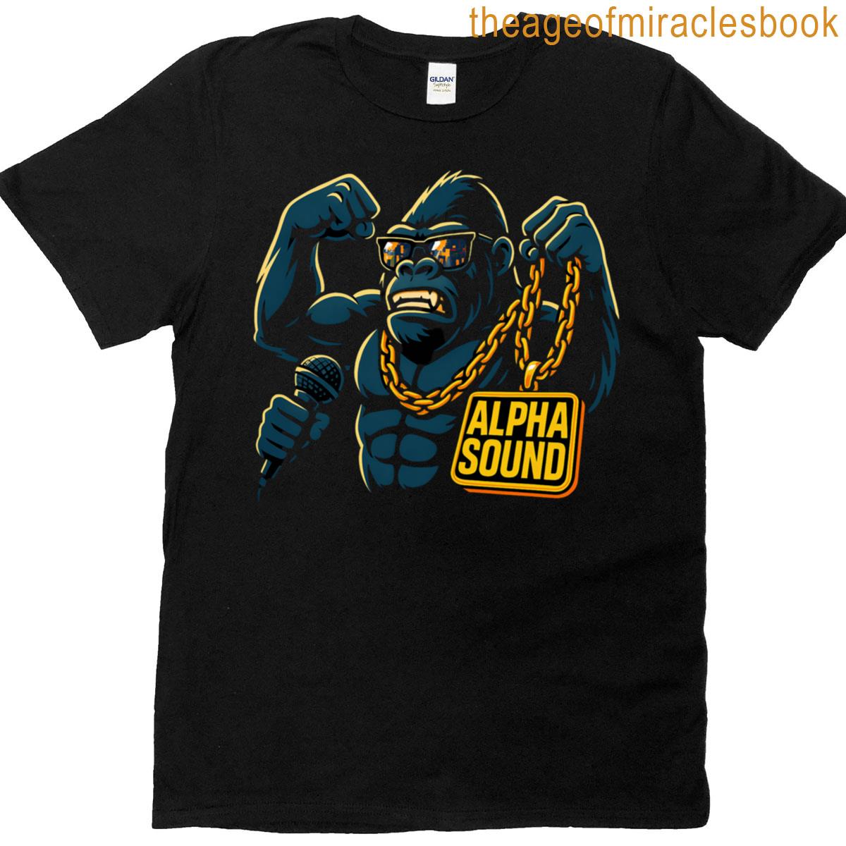 Muscular Gorilla Rapper Illustration Alpha Sound Design T-shirt