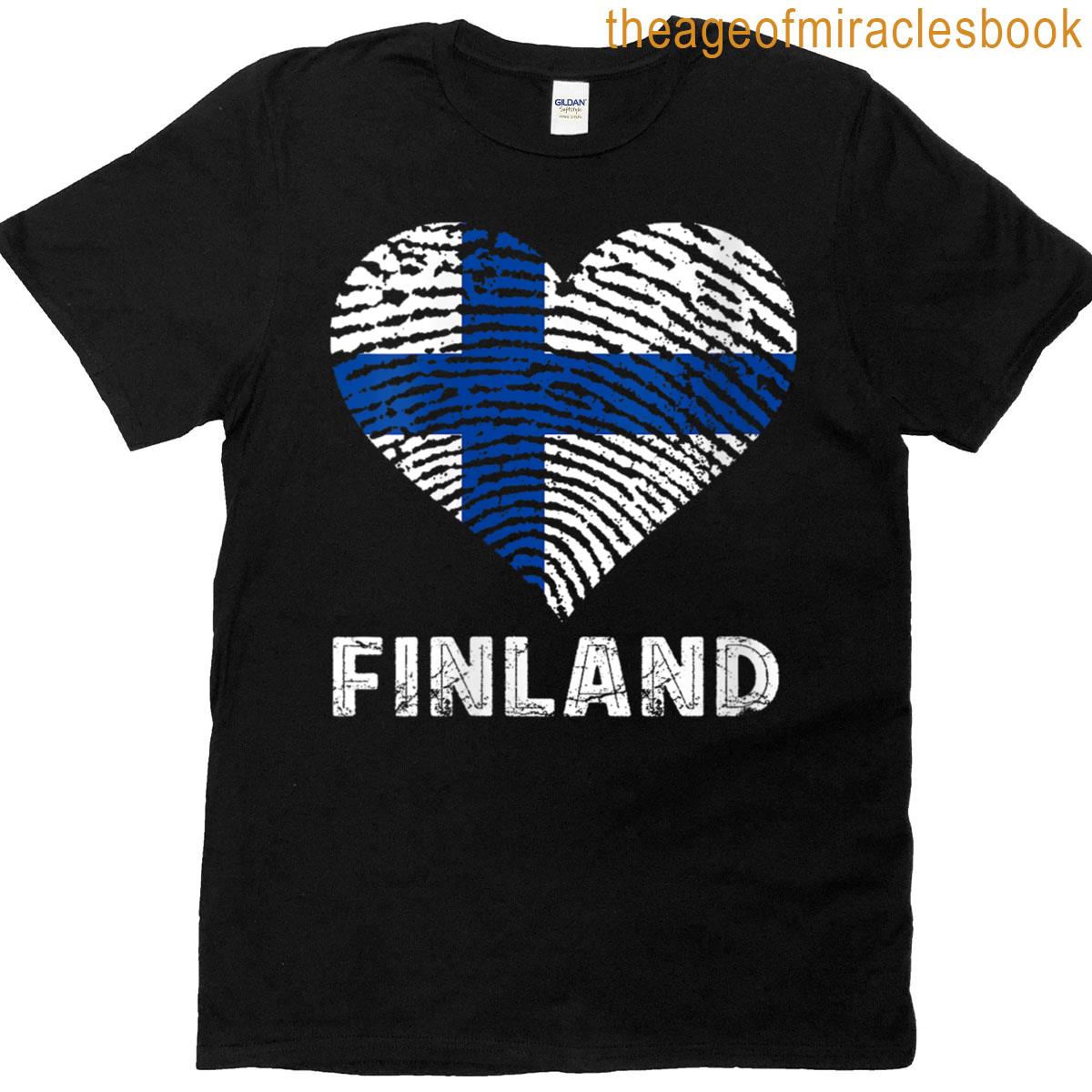 Womens Finland Heart Finnish Flag Finnish Roots Finnish Pride T-shirt