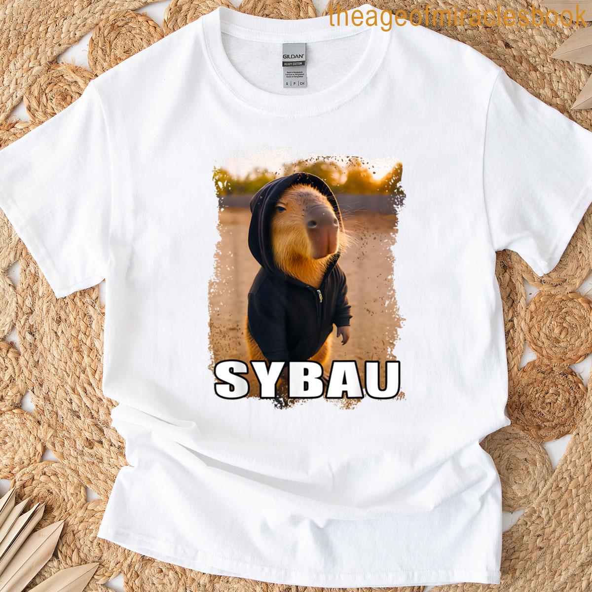 Funny Sybau Ironic Capybara Meme Sigma Brainrot Quote T-shirt