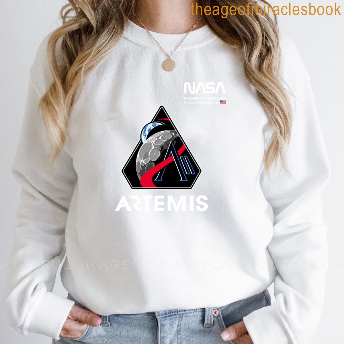 Nasa Artemis Ii Mission Patch Worm Logo T-shirt