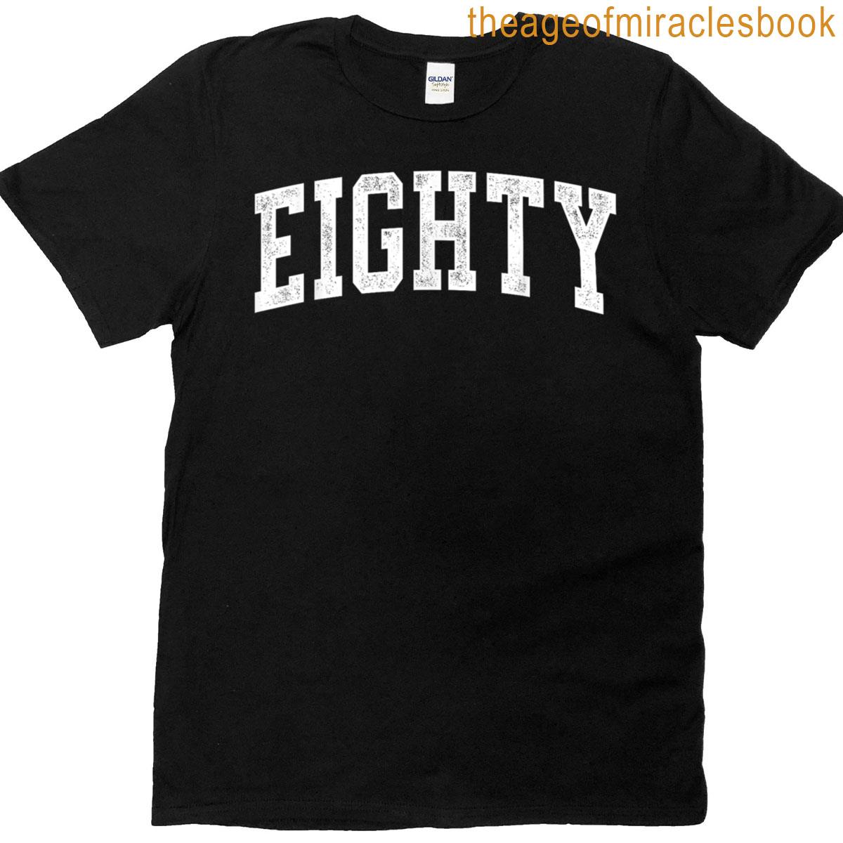 Eighty Minimalist 80th Birthday Design 80-year-old T-shirt