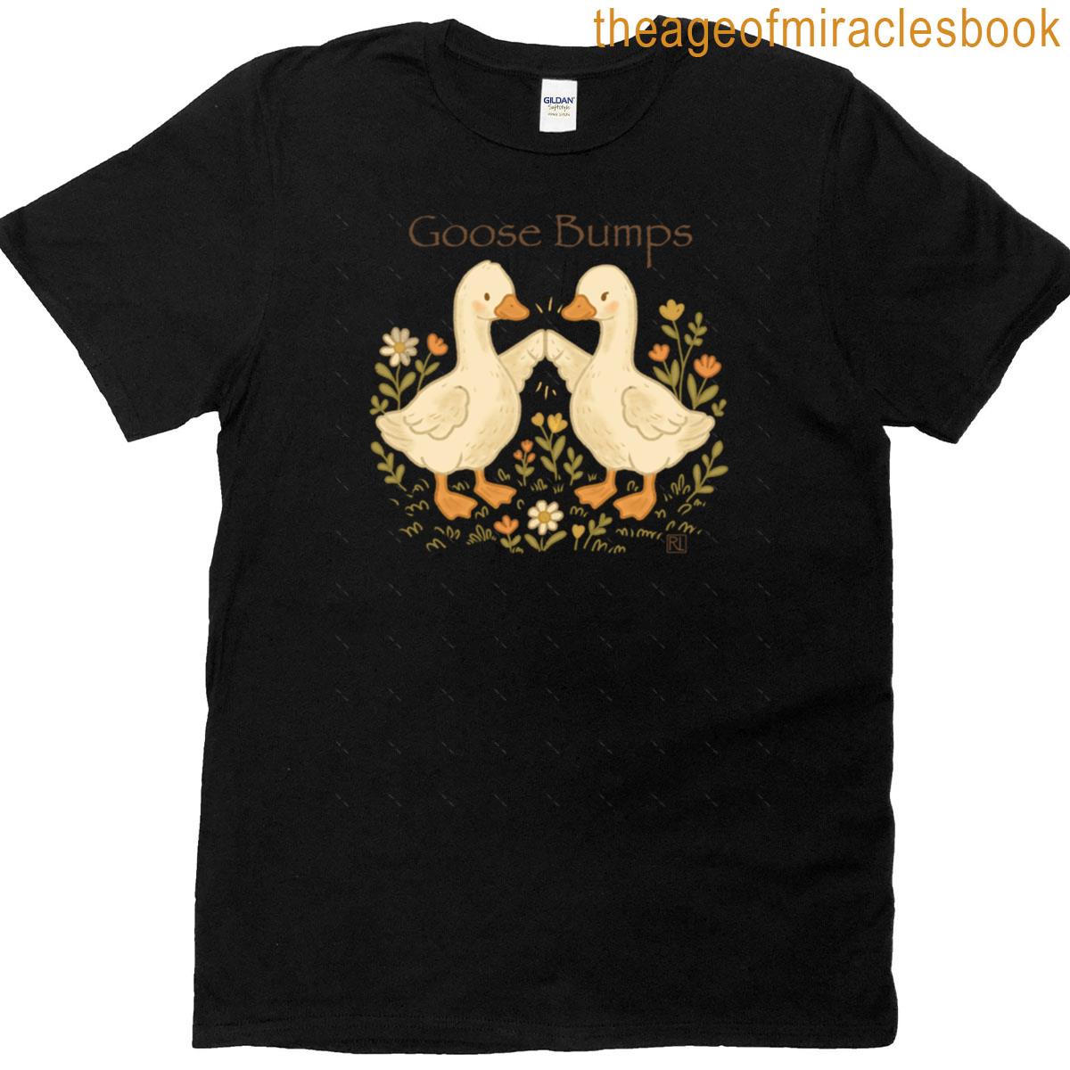 Funny Goose Sticker- Goose Bumps- Cute Animal Art Oversized T-shirt