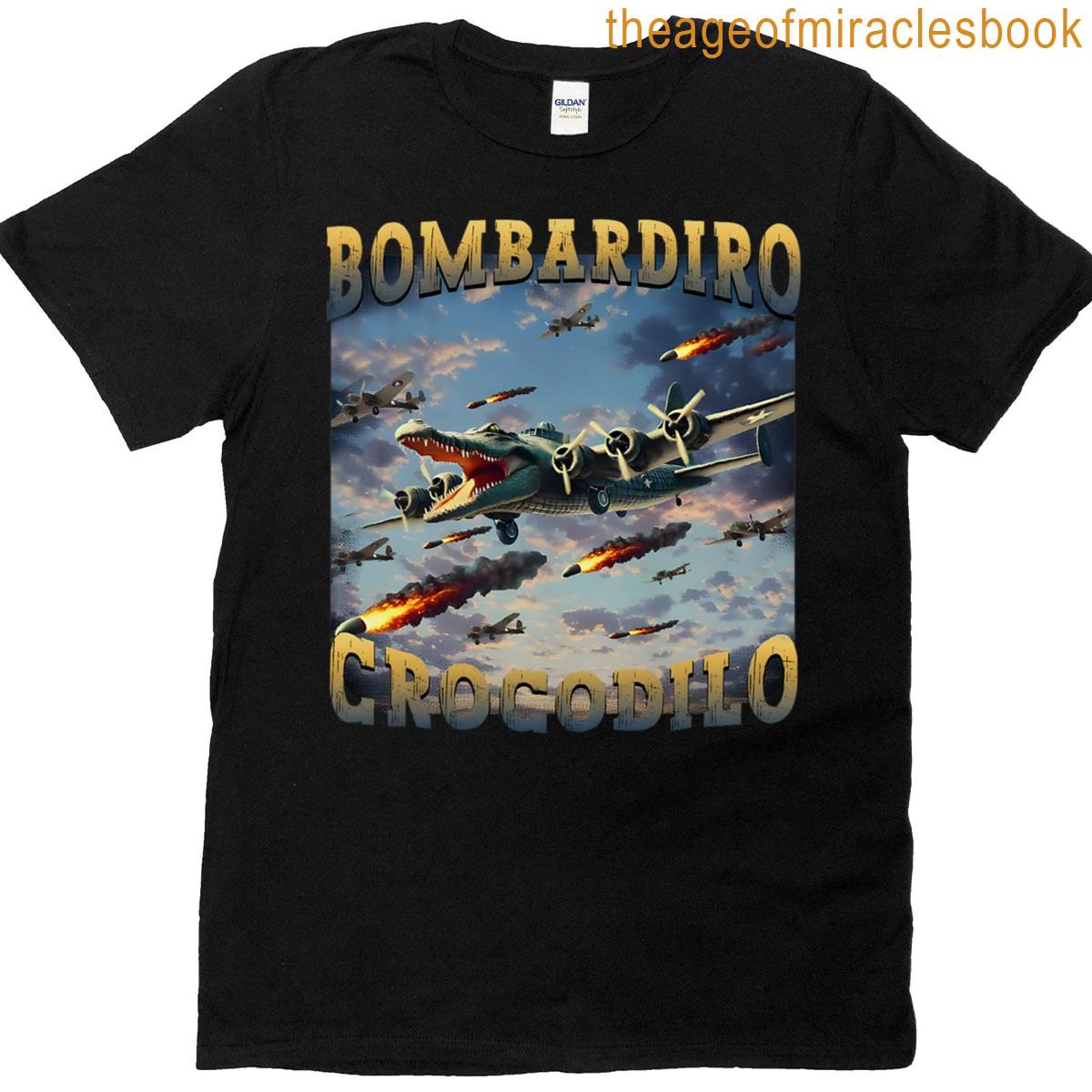 Funny Crocodile Meme Bombardiro Crocodilo Funny Brain Rot T-shirt
