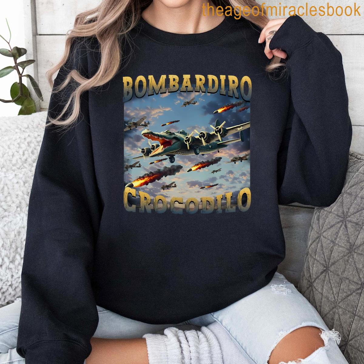 Funny Crocodile Meme Bombardiro Crocodilo Funny Brain Rot T-shirt