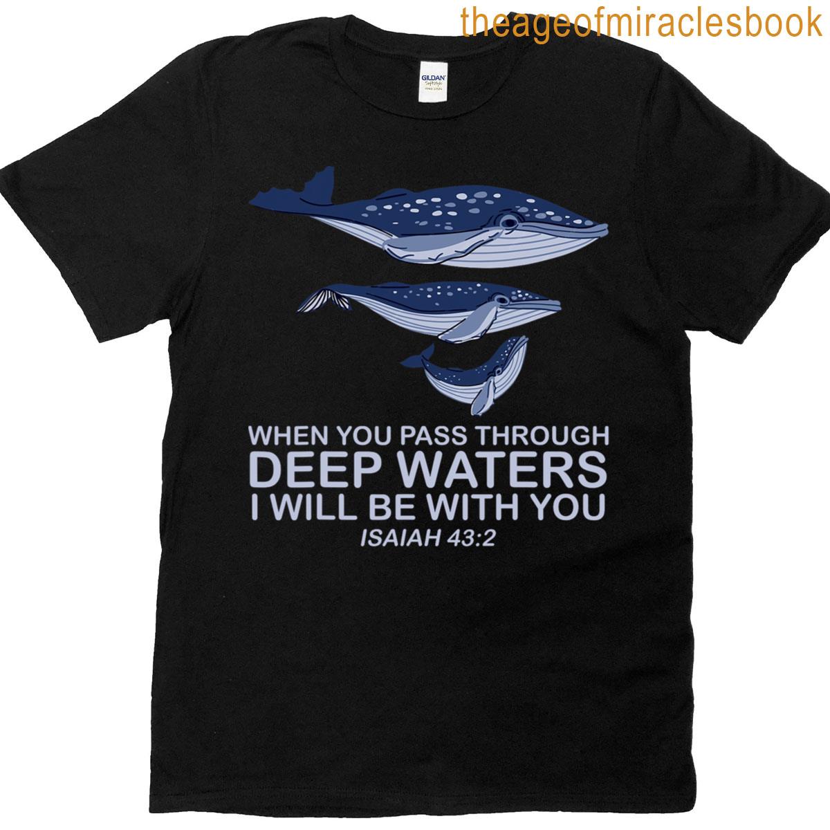 Christian Scripture Jesus Ocean Isaiah Vintage Whale Shark T-shirt