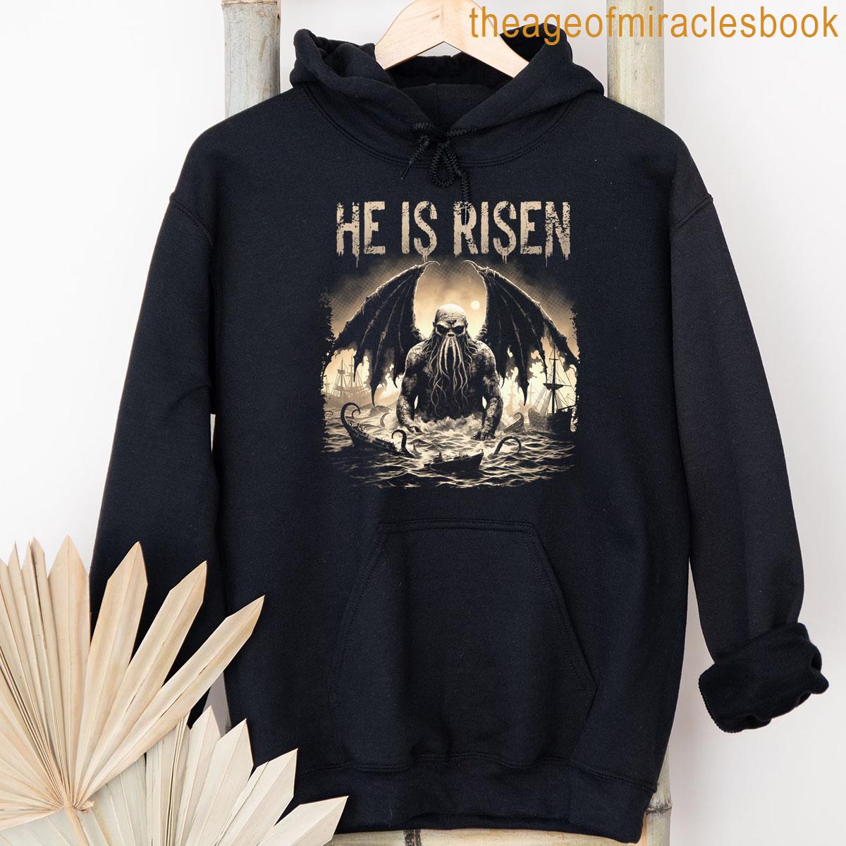Cthulhu He Is Risen Vintage Cthulhu Easter Horror T-shirt