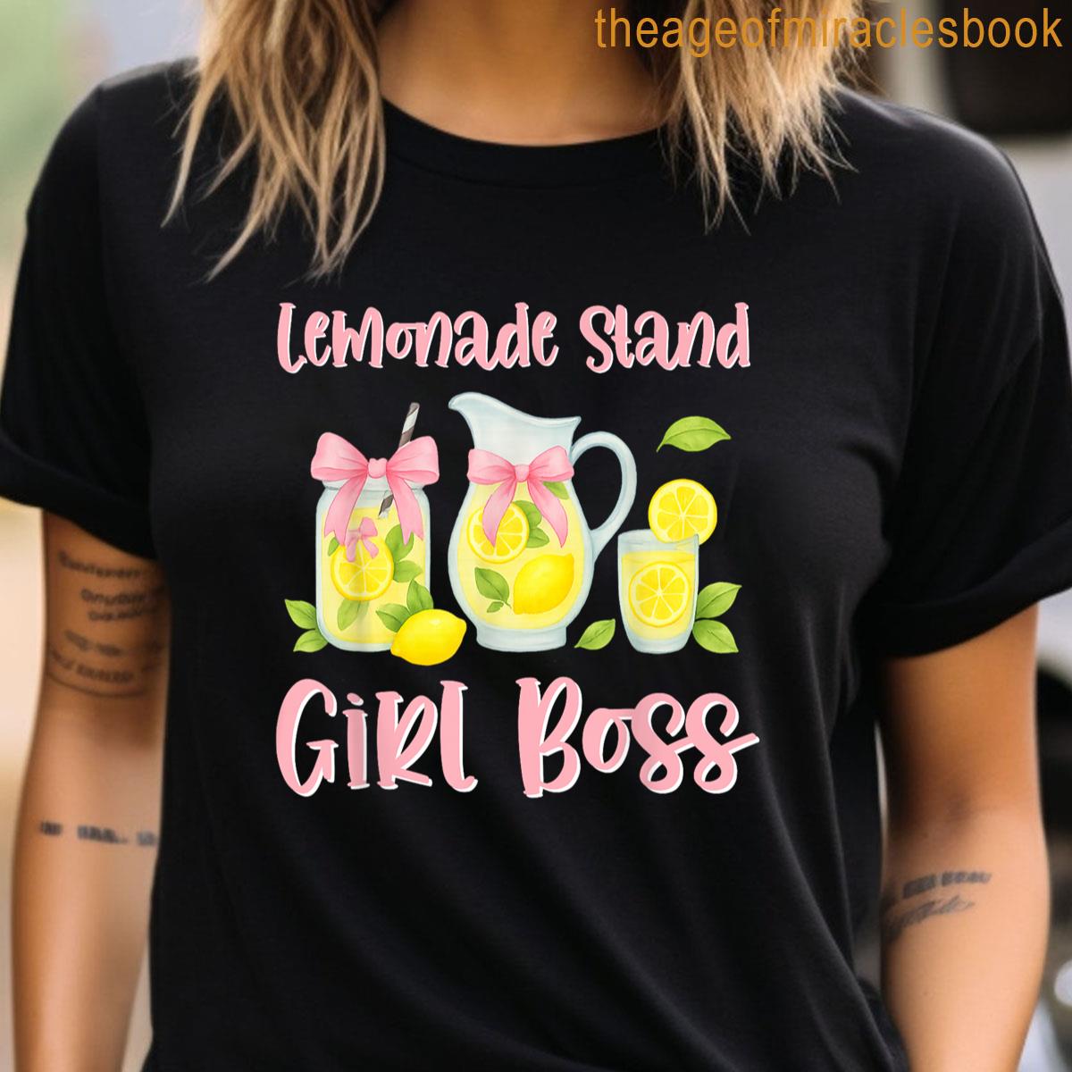 Bow Coquette Lemonade Stand Girl Boss Ceo Lemon Juice Summer T-shirt