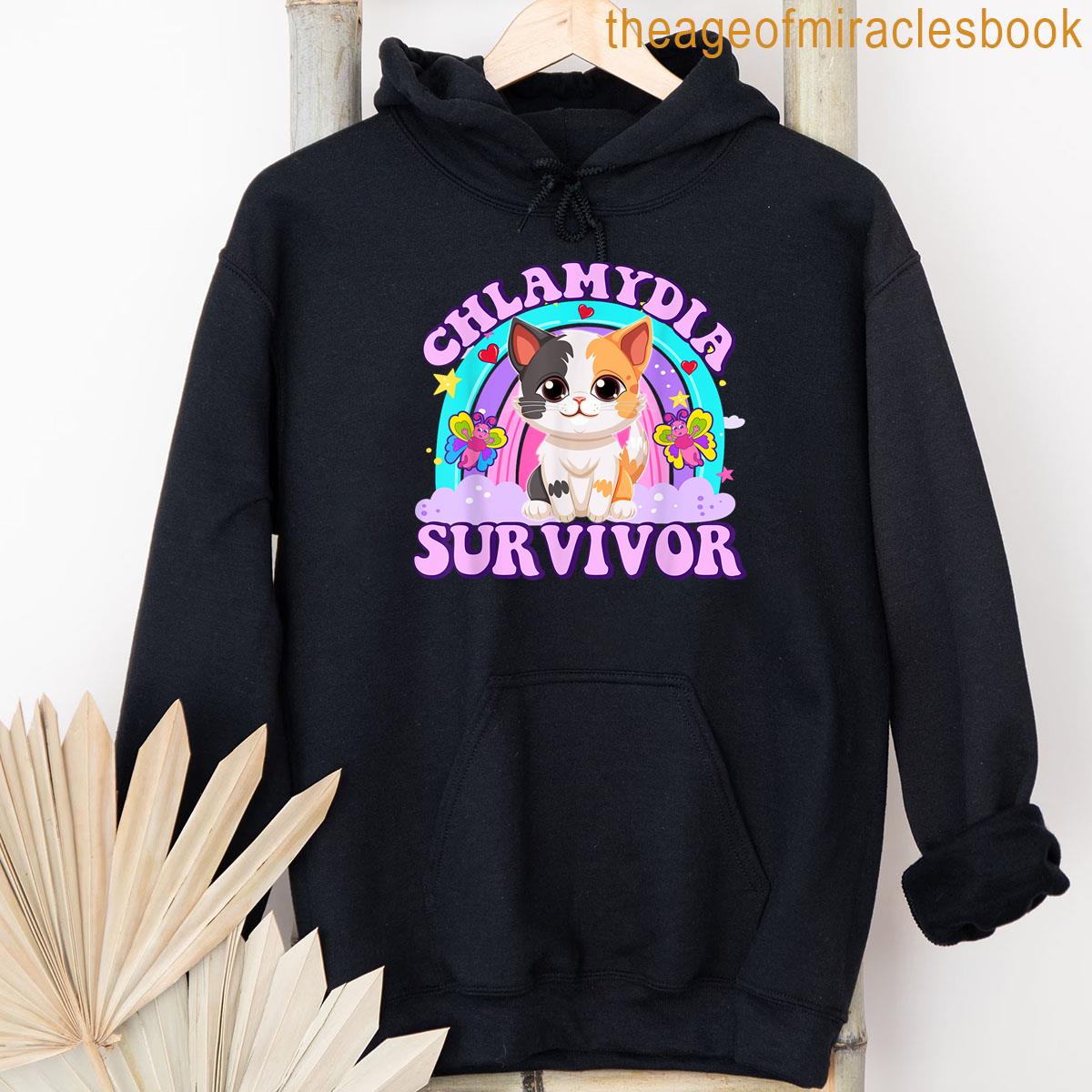 Chlamydia Survivor Cat Meme Funny For Men Adult Humor T-shirt