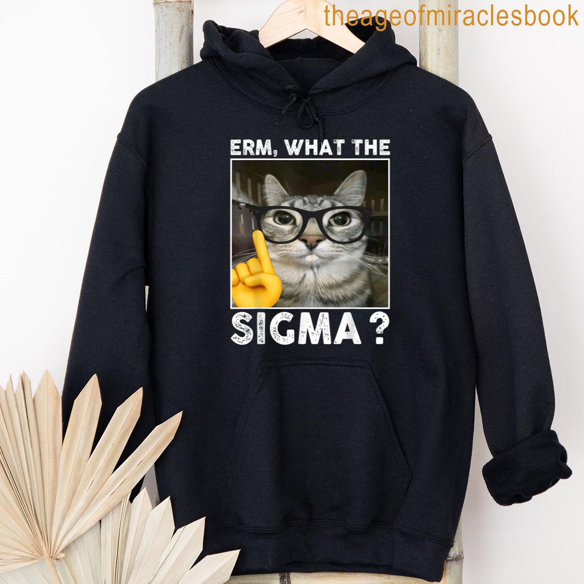Erm What The Sigma Cat Meme Funny Cat With Sunglasses T-shirt