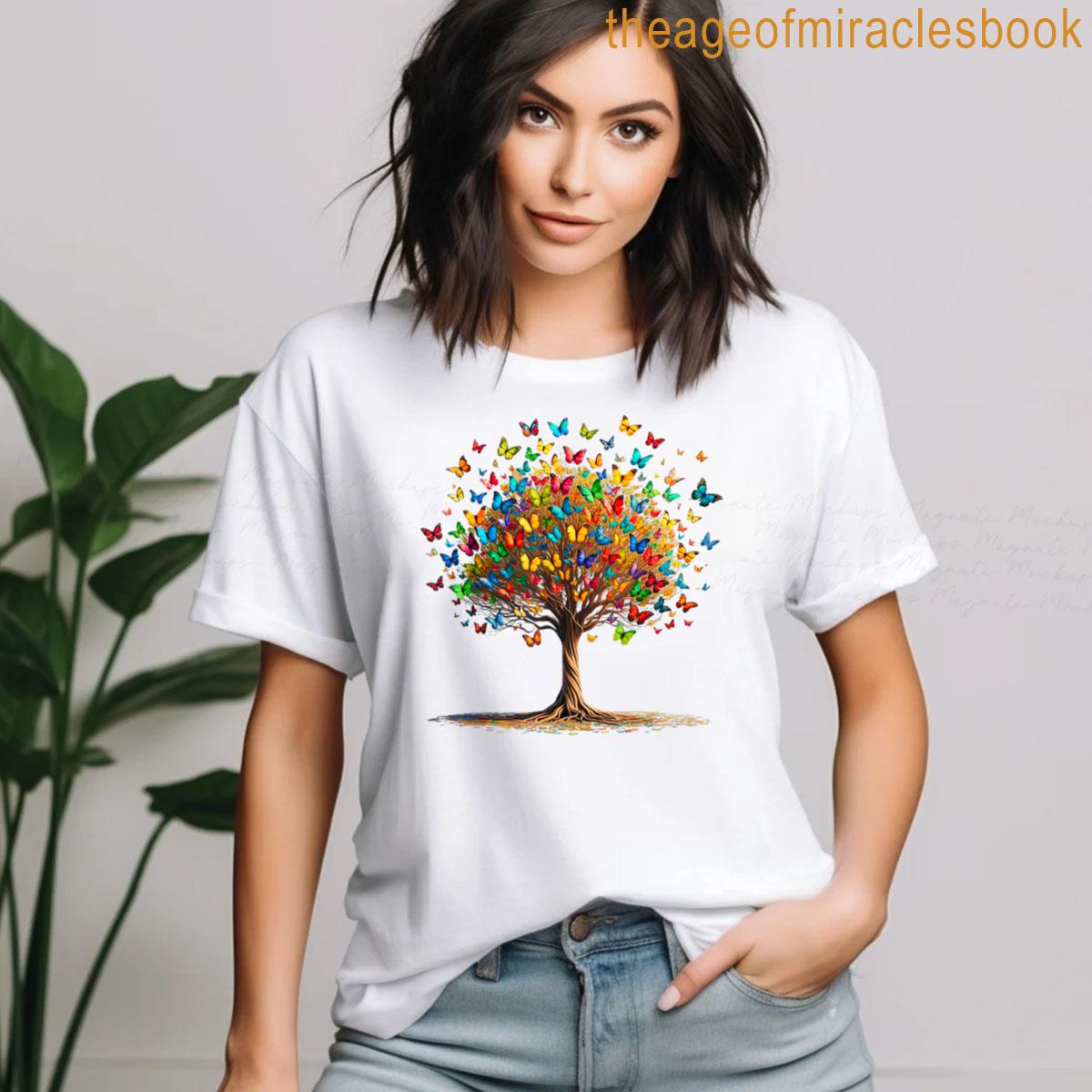 Butterflies Tree Nature Butterfly Lover Lepidopterist T-shirt