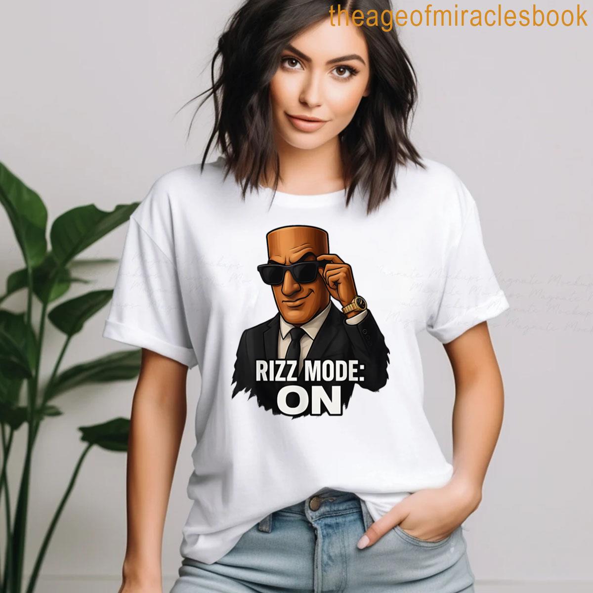 Tung Tung Tung Sahur Rizz Mode On Italian Brainrot Meme T-shirt