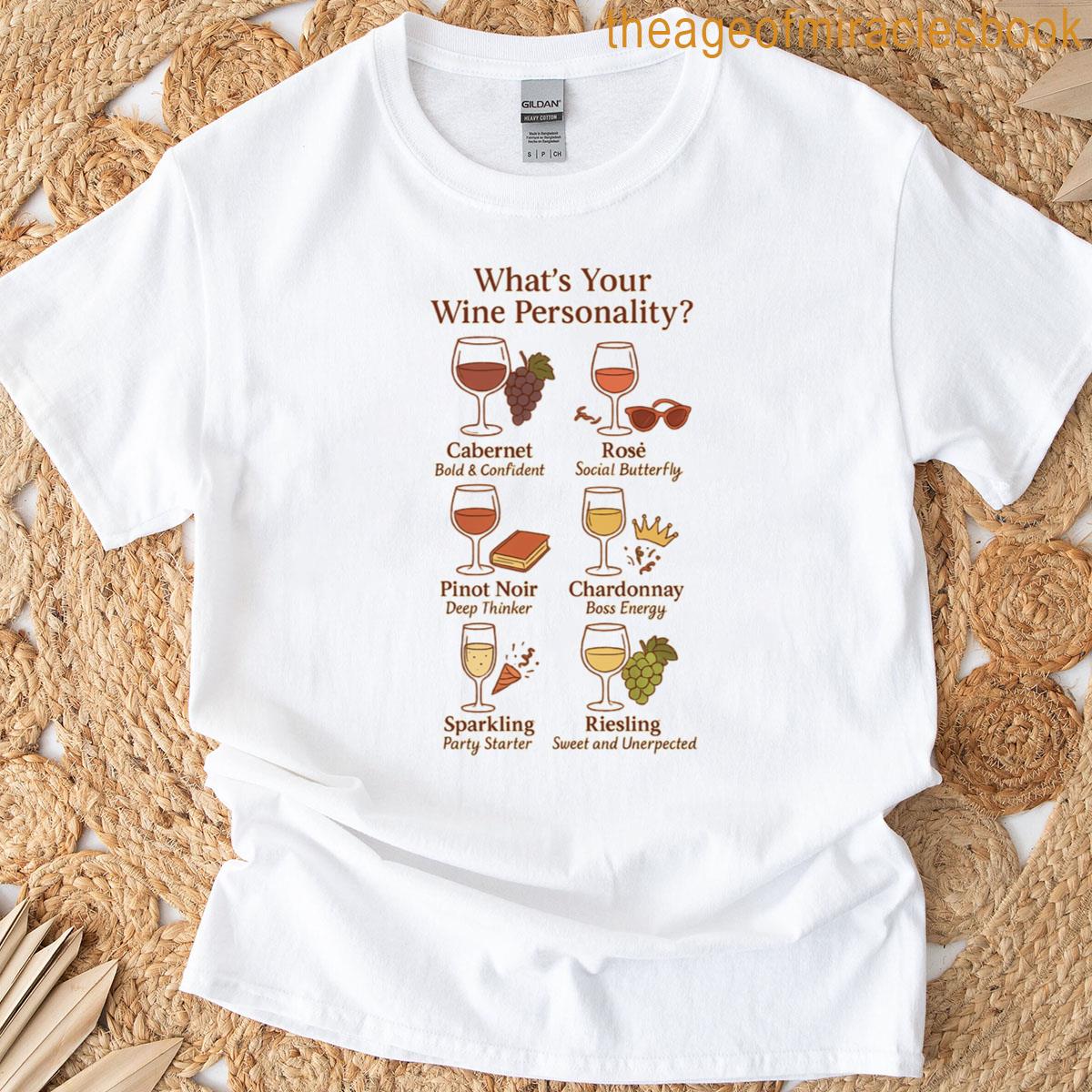 Wine Personality Chart Fun Wine Types Guide T-shirt