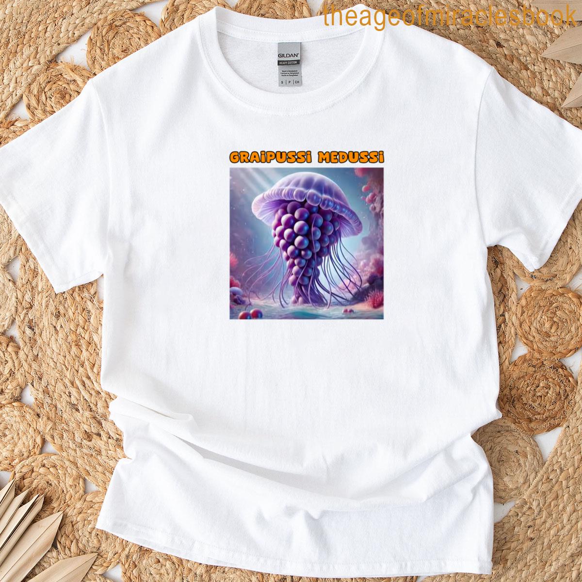 Graipussi Medussi Grape Italian Brainrot Character T-shirt