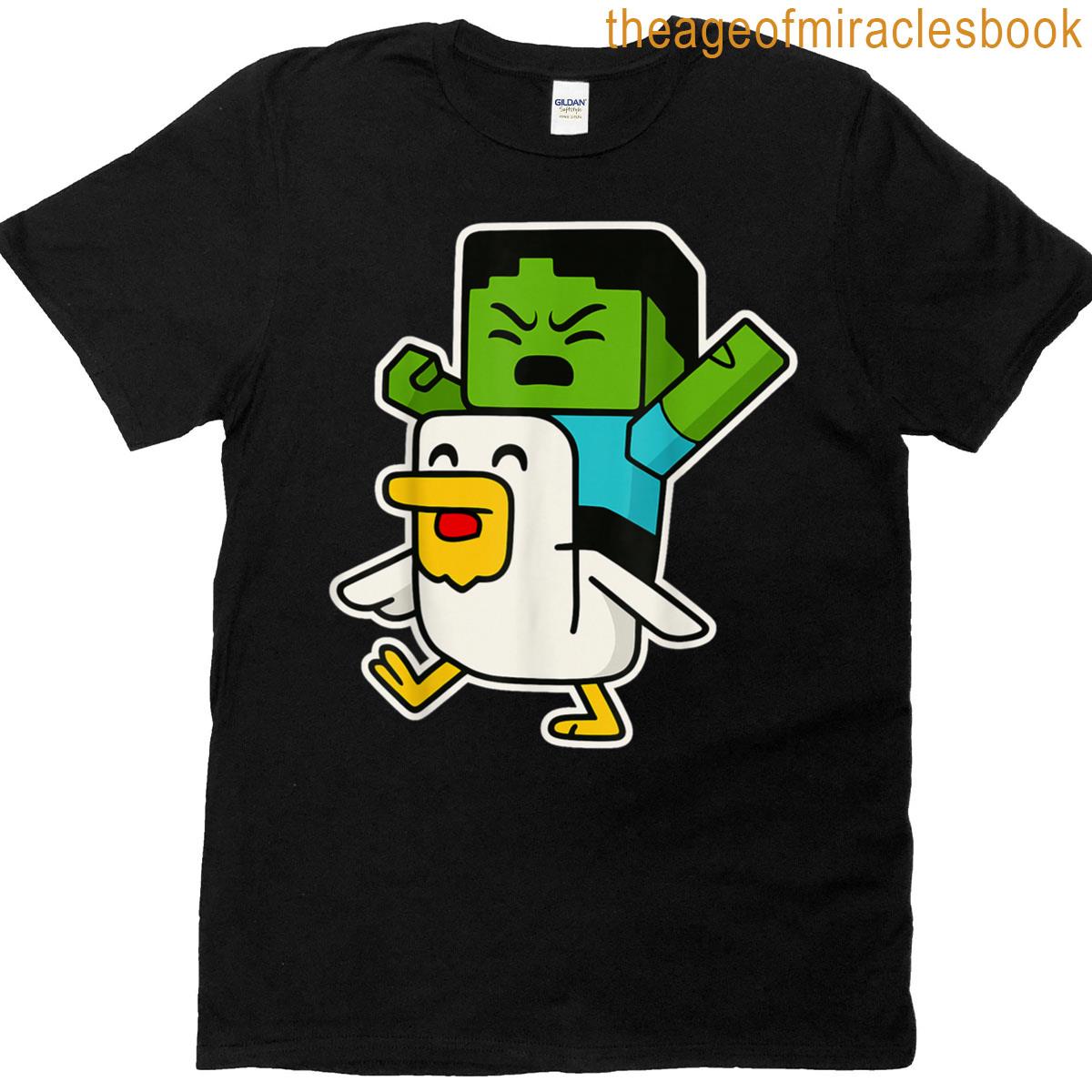 Jock Chicken Pixel Art Gamer Zombie Boys Kids Funny T-shirt