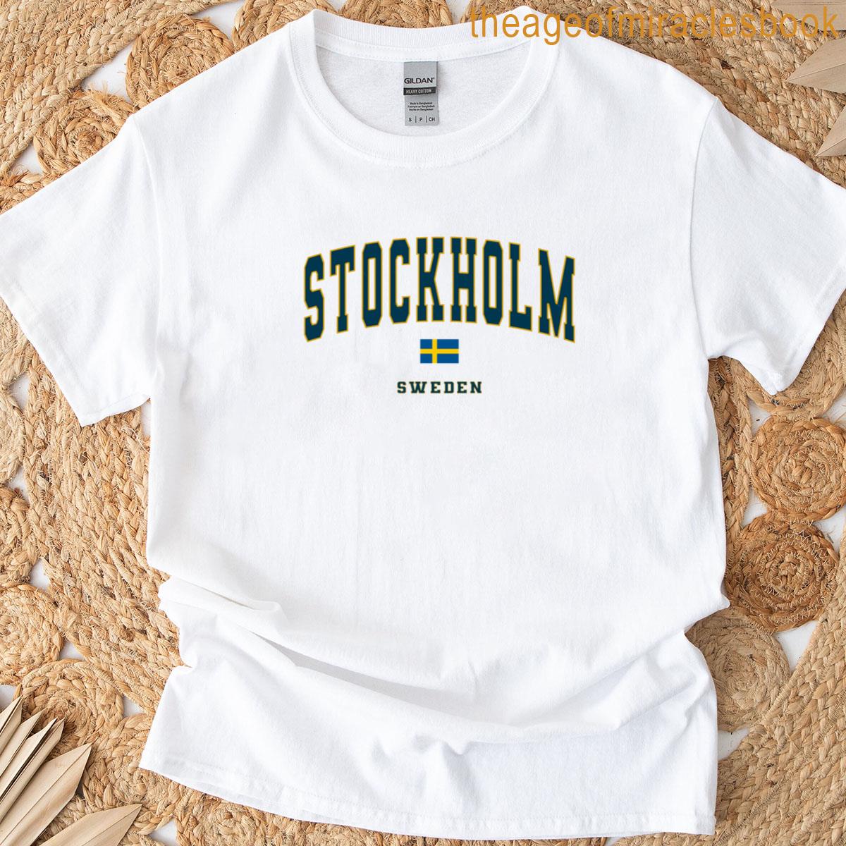 Stockholm Sweden Vintage College Style T-shirt