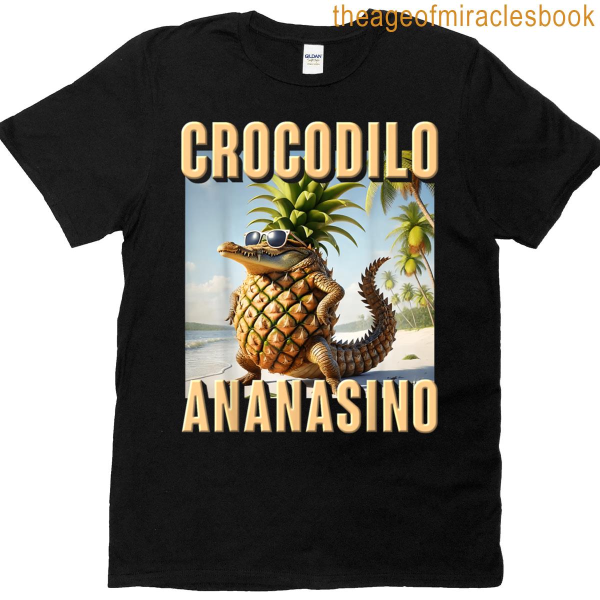 Italian Brainrot Internet Meme Crocodilo Ananasino Ai Kid T-shirt