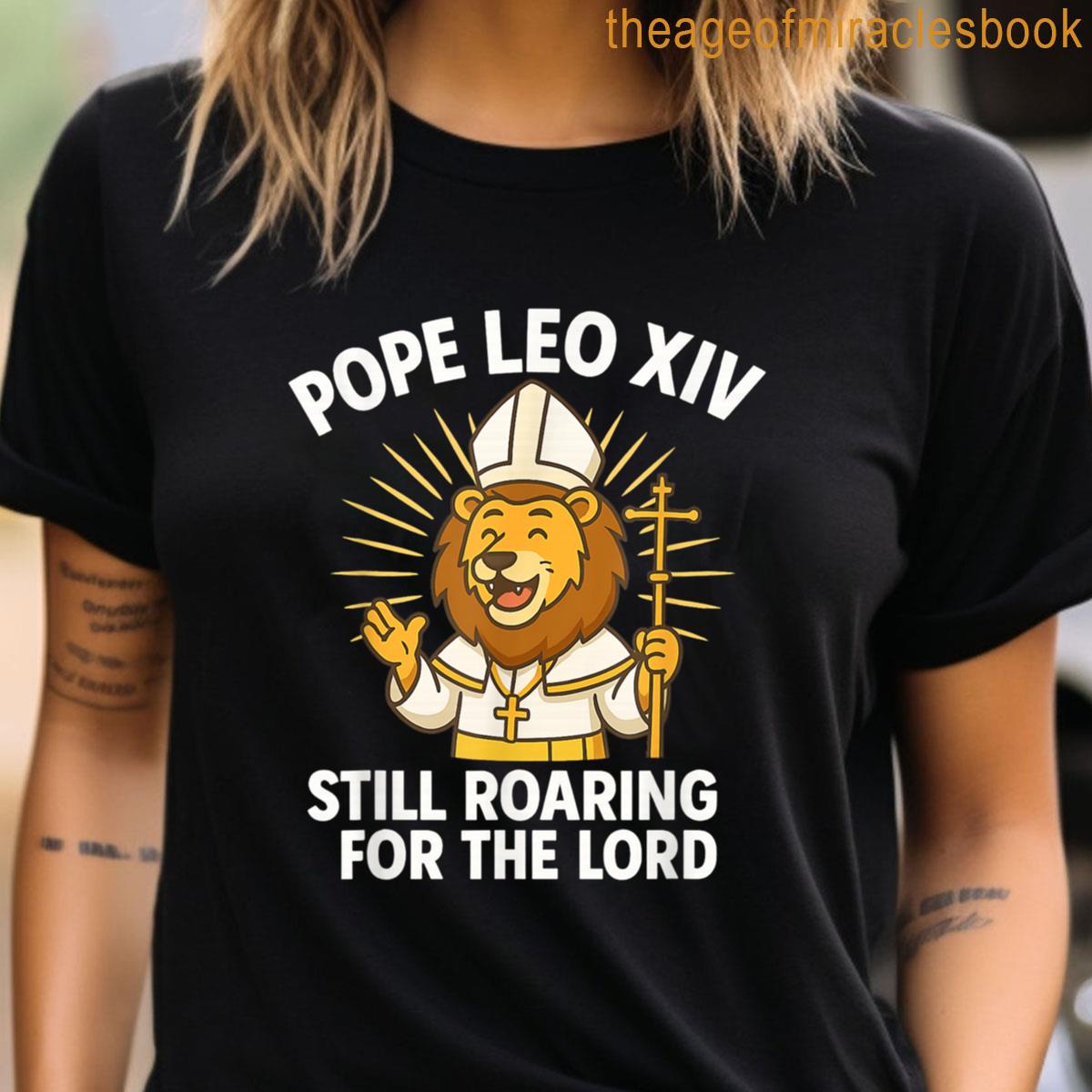Pope Leo Xiv Roaring Lion For The Lord Kid Boys Girls Gifts T-shirt