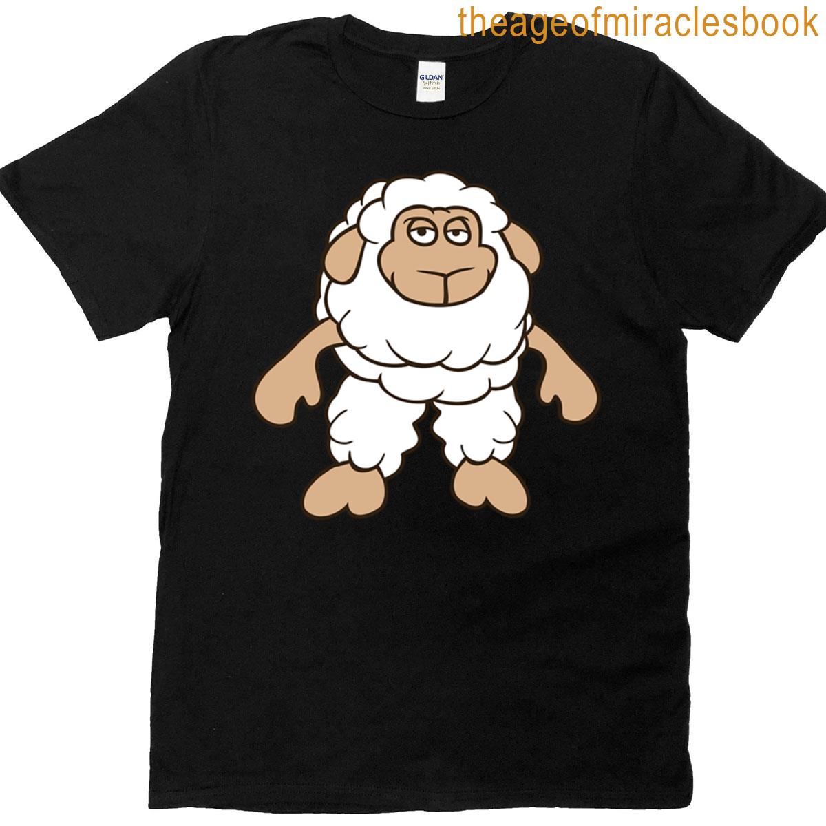 Sheep Standing Cool Bored Tired Cartoon Comic Cute T-shirt