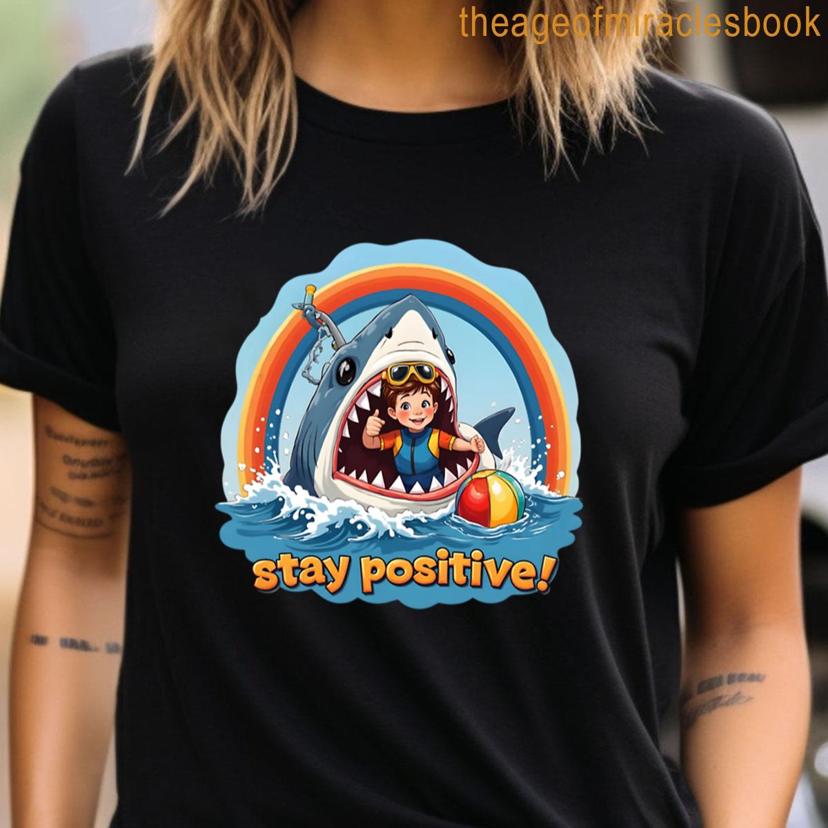 Stay Positive Meme - Man In Shark Mouth Motivational Humor ...