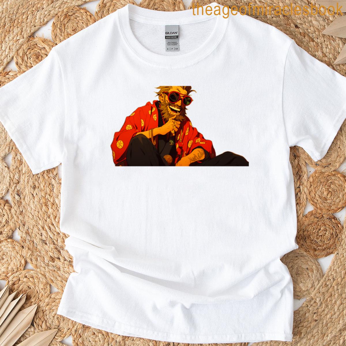 Laughing Samurai In Red Kimono T-shirt