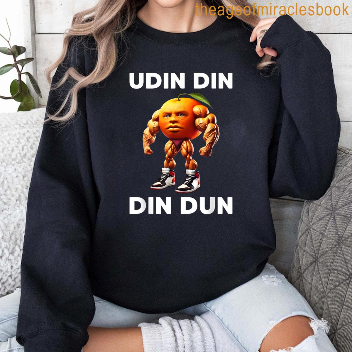 Udin Din Din Dun Italian Brainrot Meme Udindindindun Orange T-shirt