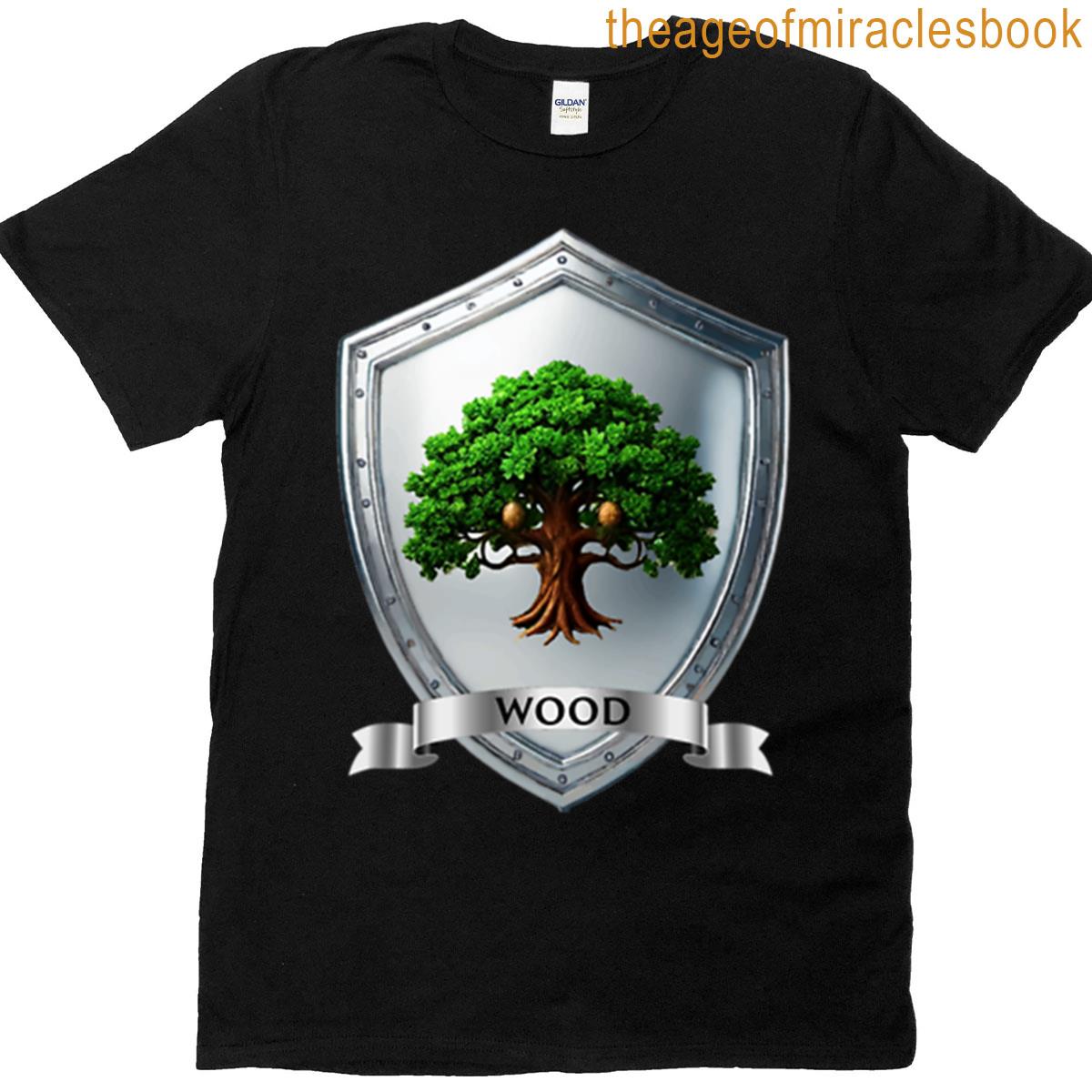 Wood Crest Shield With Banner Strong Roots Emblem Oversized T-shirt