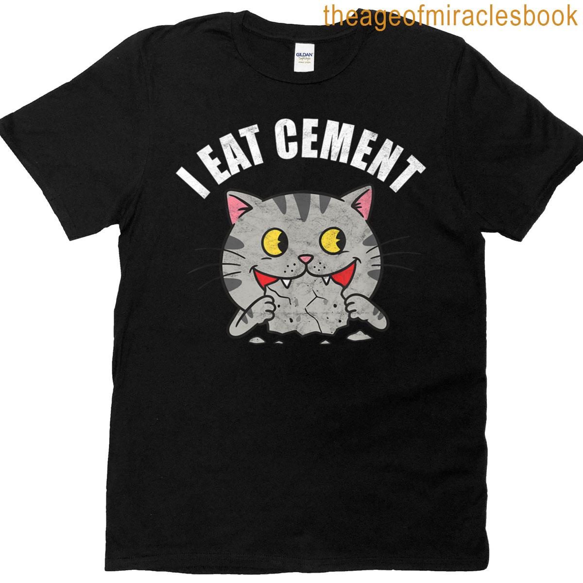 I Eat Cement Cat Meme Funny Brainrot Unhinged Brain Rot T-shirt