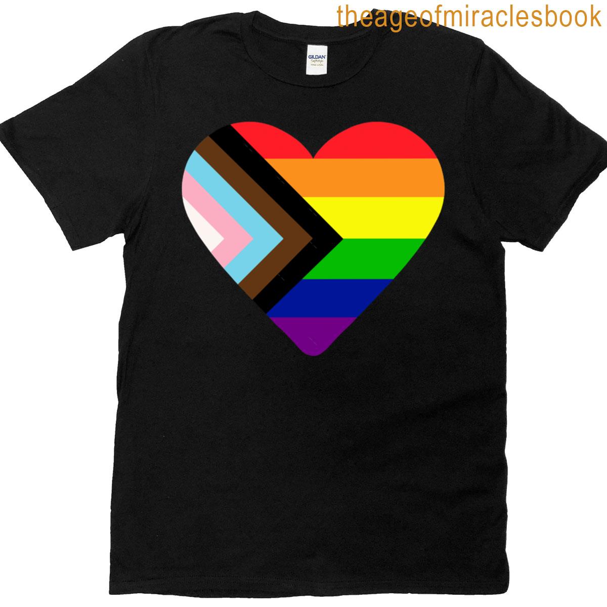 Progress Pride Flag Heart T-shirt