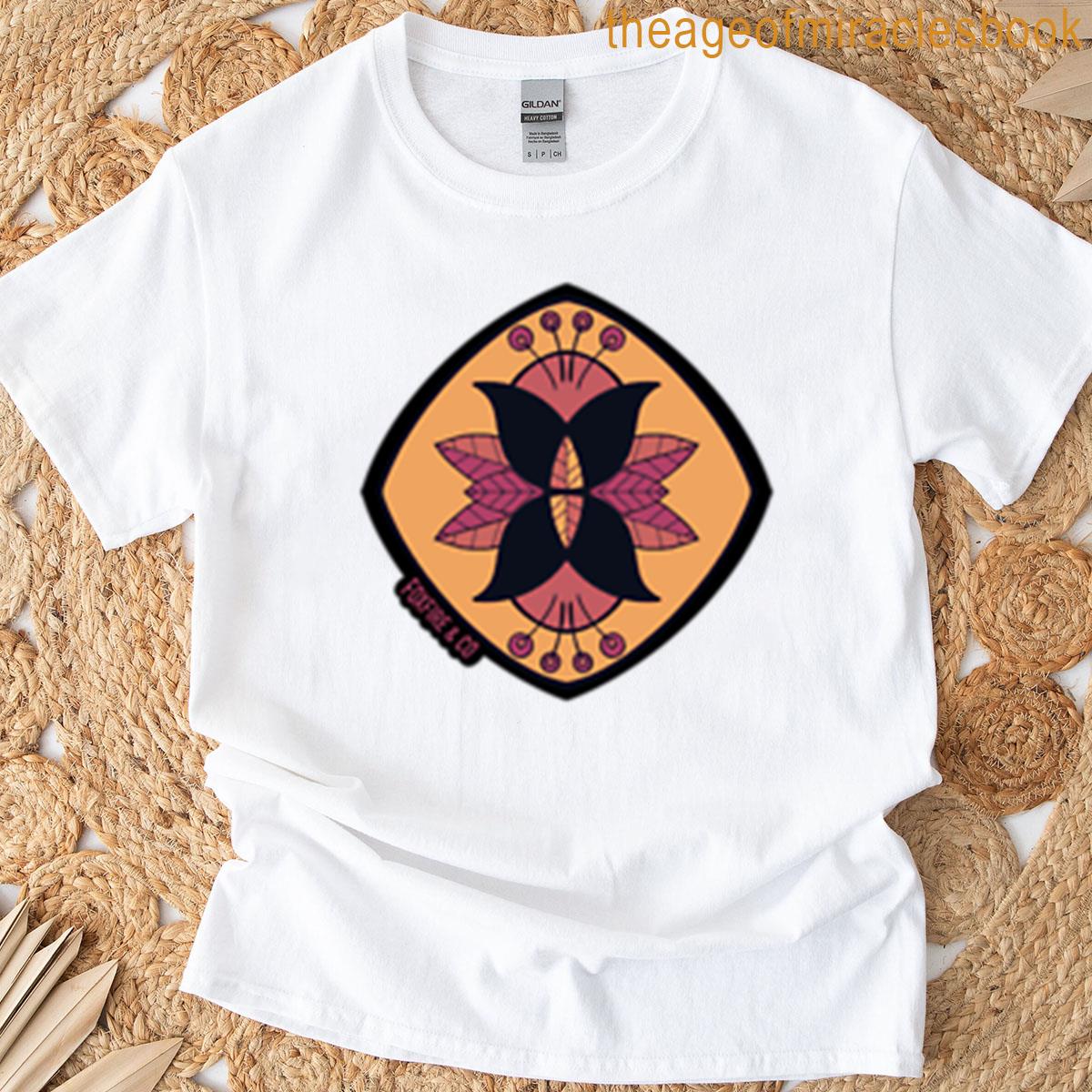 Ember Petal Sigil - Dark Folk Floral Crest Oversized T-shirt