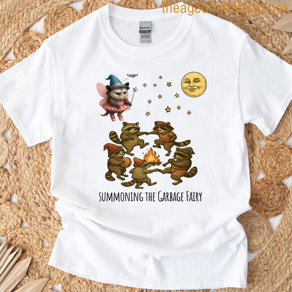 Funny Dancing Racoons Summoning The Garbage Fairy Possum Premium T-shirt