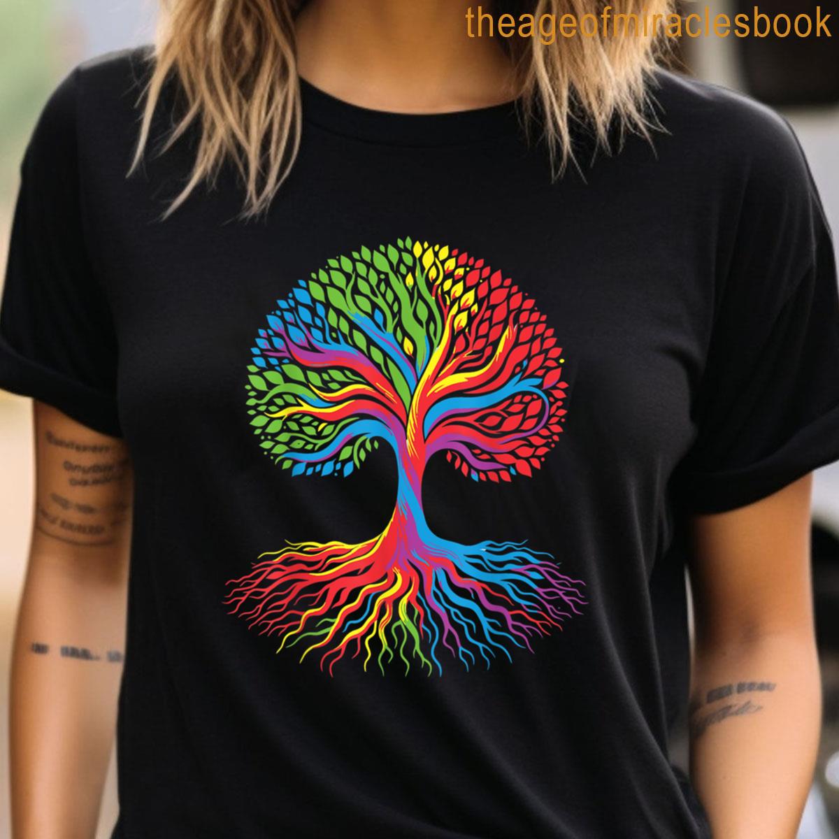 Tree Life Rainbow Lgbt Pride Month Gay Pride Flag Ally T-shirt
