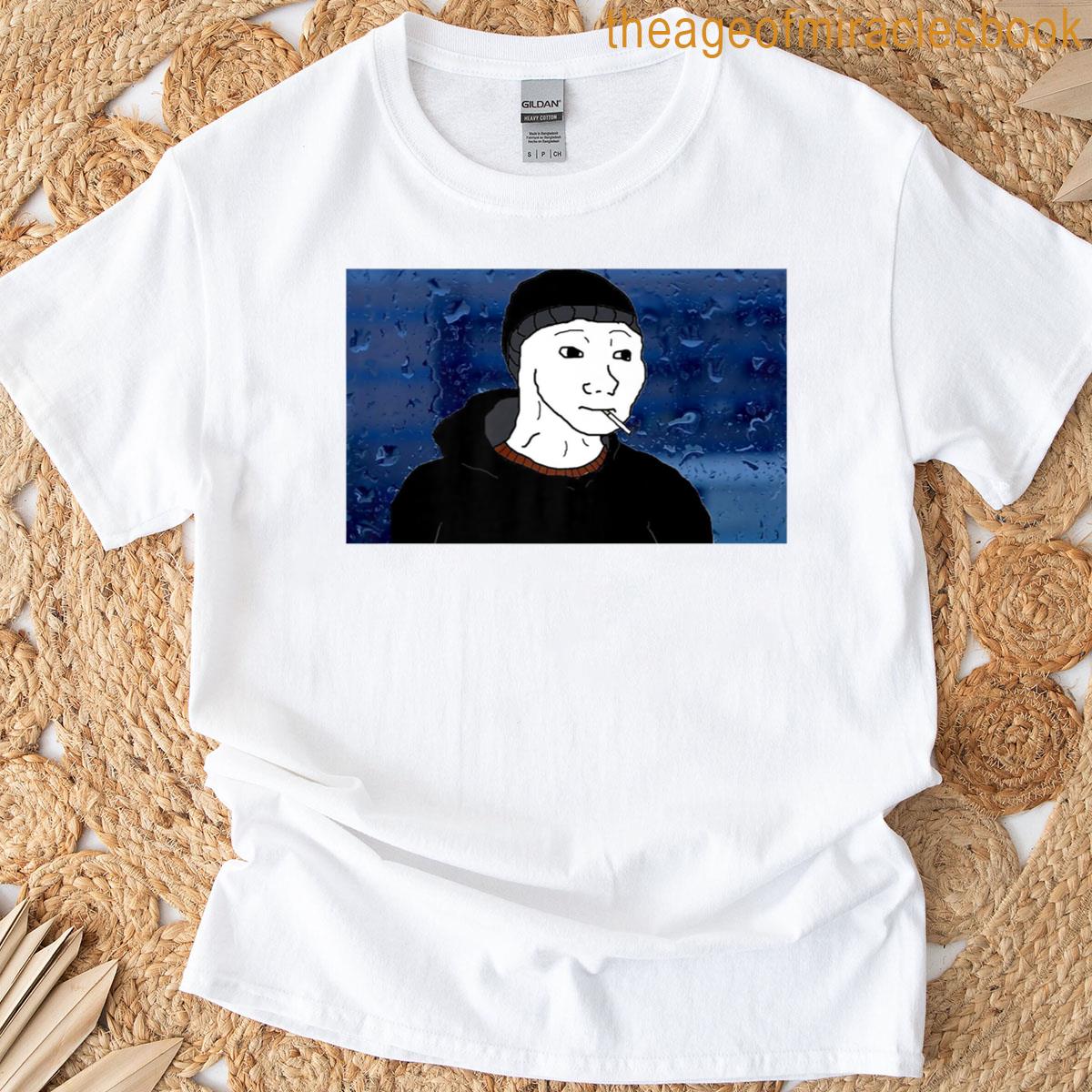 Wojak Doomer Meme Funny Internet Memes Clothes 2024 Premium T-shirt