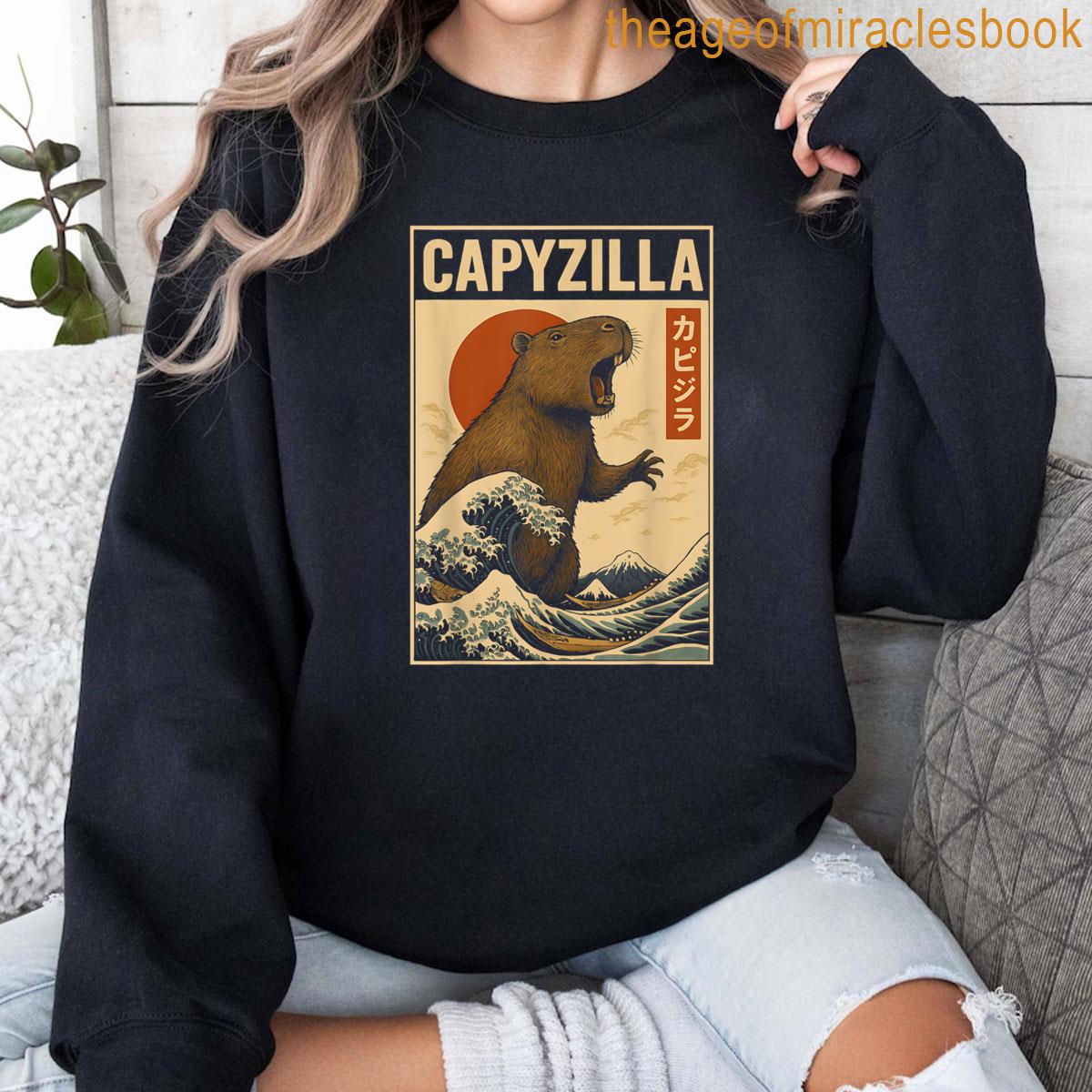 Capybara Kaiju Art Funny Men Kids Capyzilla Birthday T-shirt