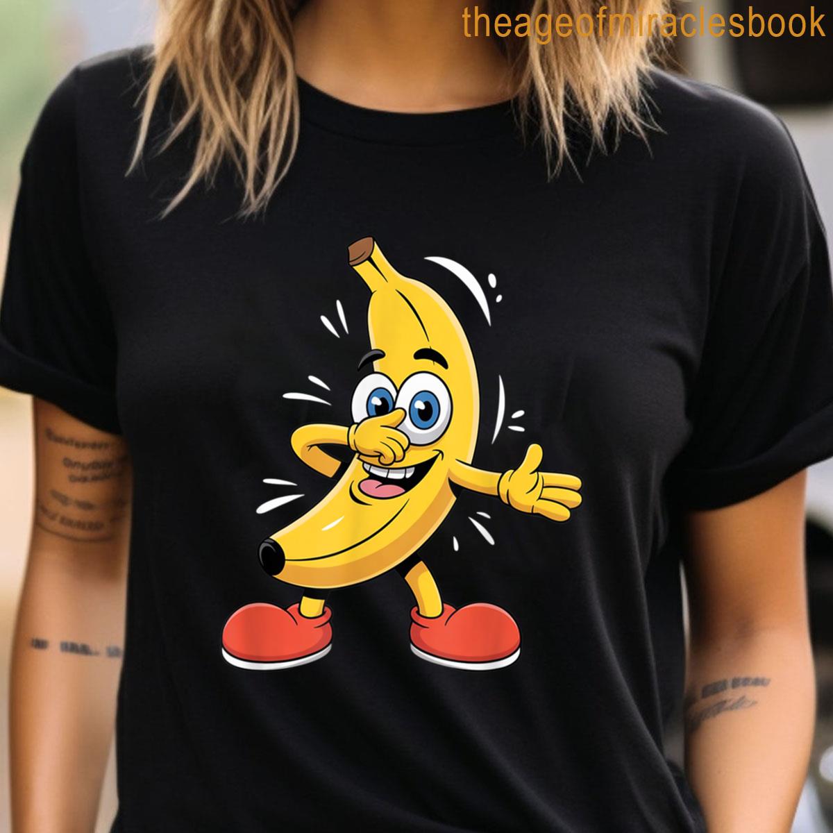 Dancing Banana Doing The Dab Meme Funny Cartoon T-shirt
