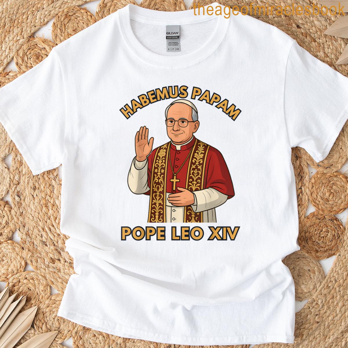 Habemus Papam Pope Leo Xiv Funny Cute Cartoon T-shirt